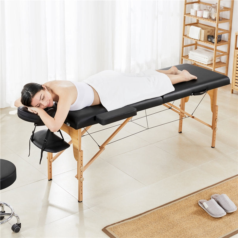 Professional 84" L 3 Fold Portable Adjustable Massage Table Bed For ...