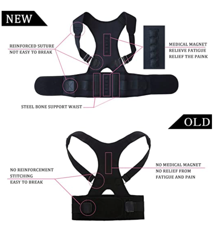 Adjustable Posture Corrector W/ Magnetic Back Braces for Back Pain – Order